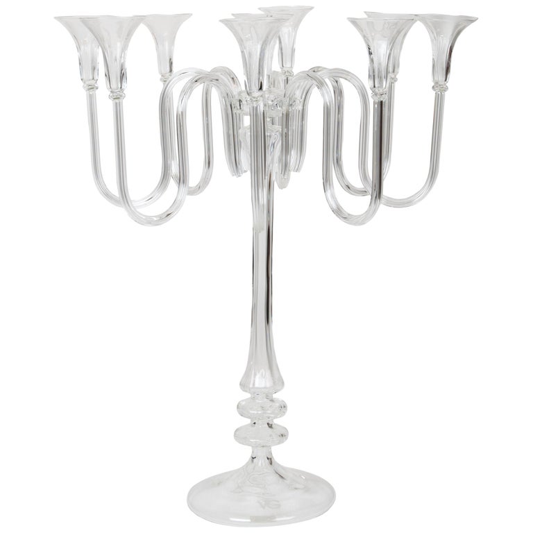 Candleholder Royal Pyrex with 9 Arms, in Pyrex, Italy For Sale at 1stDibs