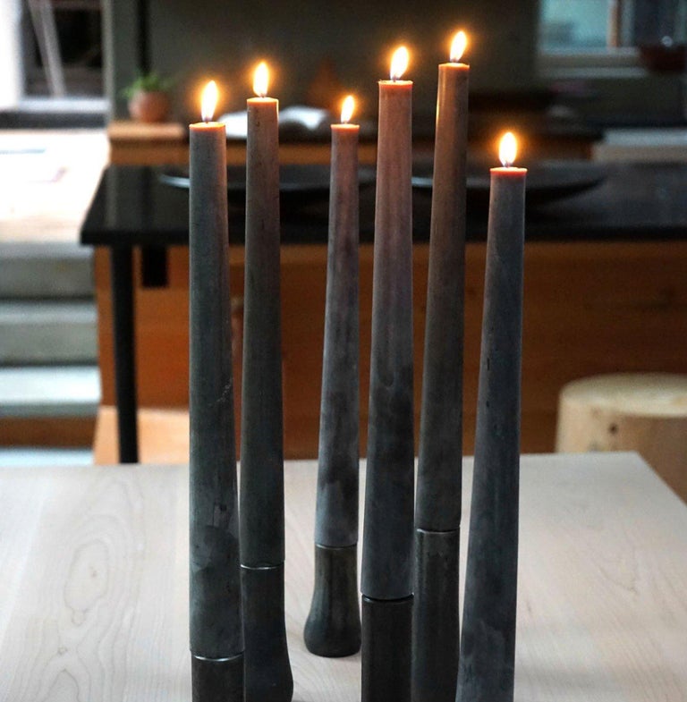 'Candlestick Grove', Blackened Steel, Set of Three Candlesticks For ...