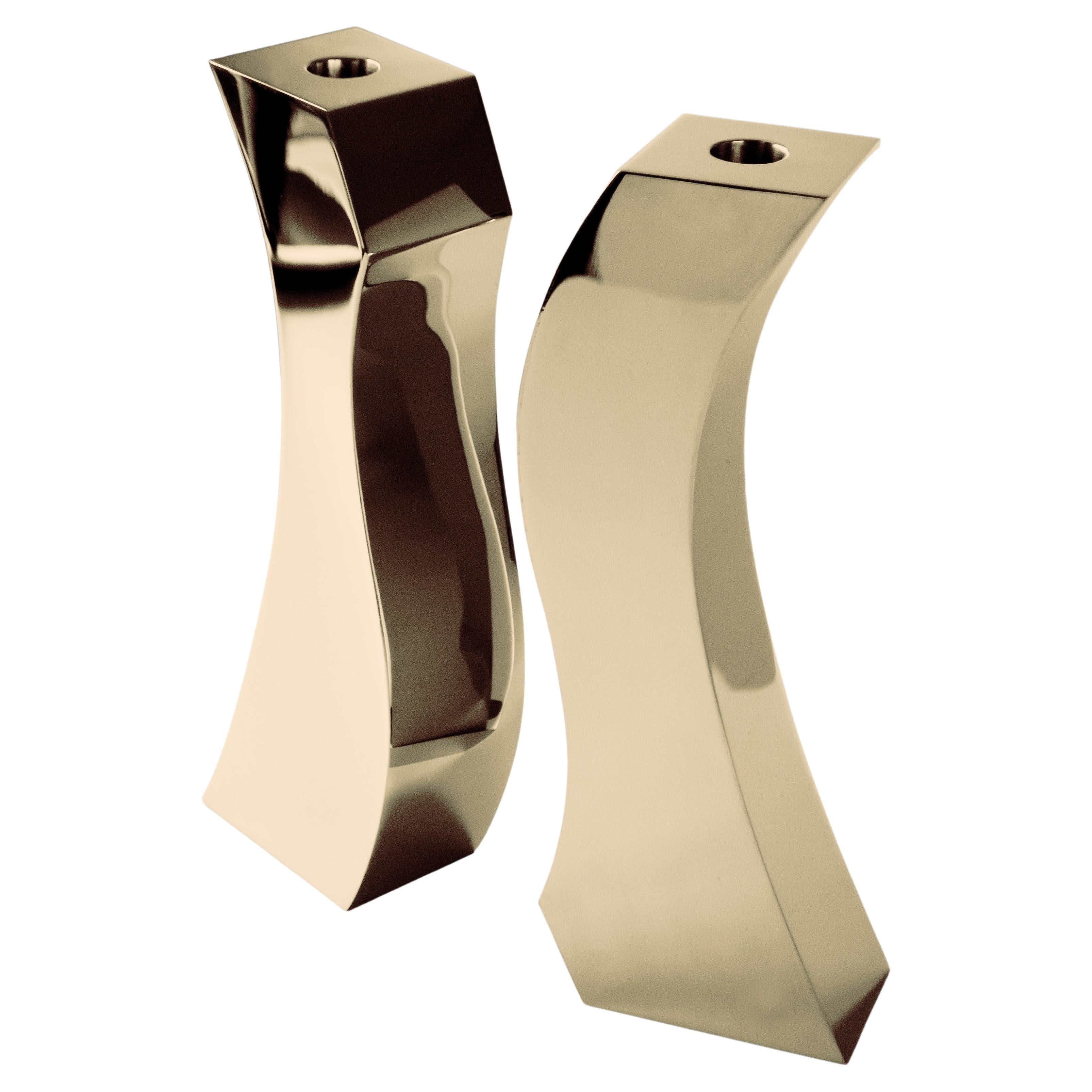 24k Gold Arbor 4 Piece-Set of Candlesticks by Studio Palatin For Sale ...