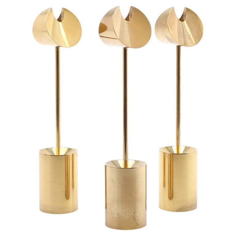 Pierre Forssell Candlesticks in Brass Produced by Skultuna in Sweden ...