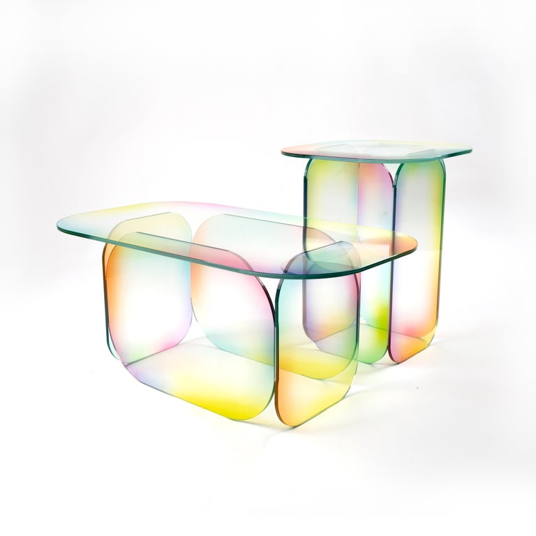 Candy Clear Glass Coffee Table Sculpted by Studio-Chacha For Sale at 1stDibs