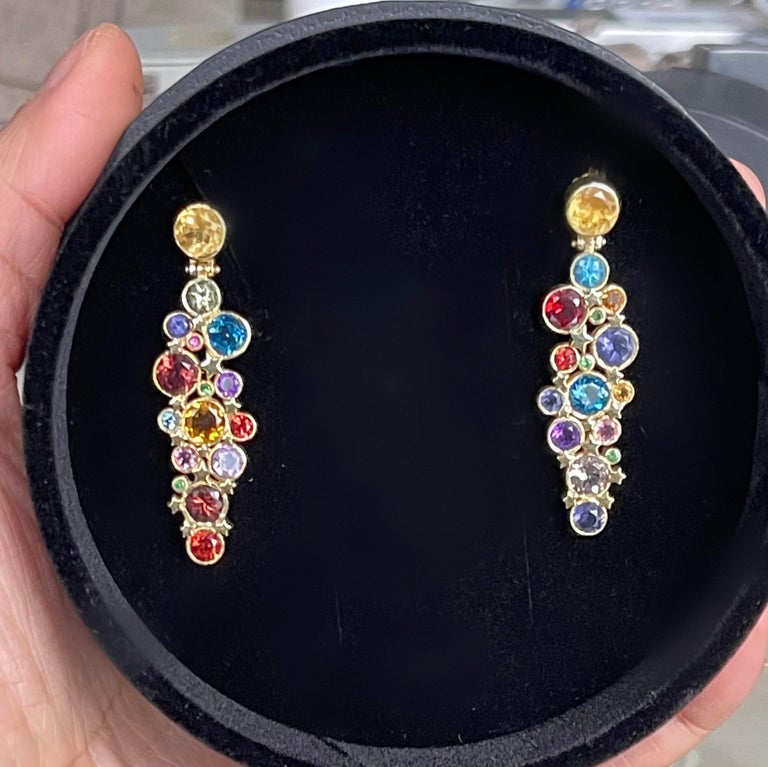 Candy Sapphire Constellation Stones Studs in 14K Gold For Sale at 1stDibs