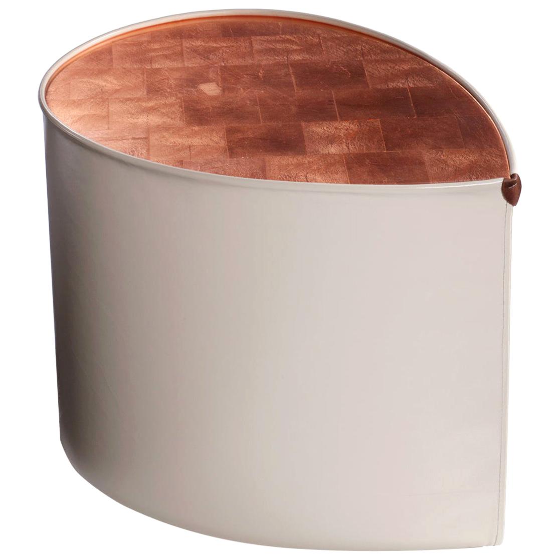"Candy" Side Table in Leather and Copper Leaf by Artist Florian Roeper ...