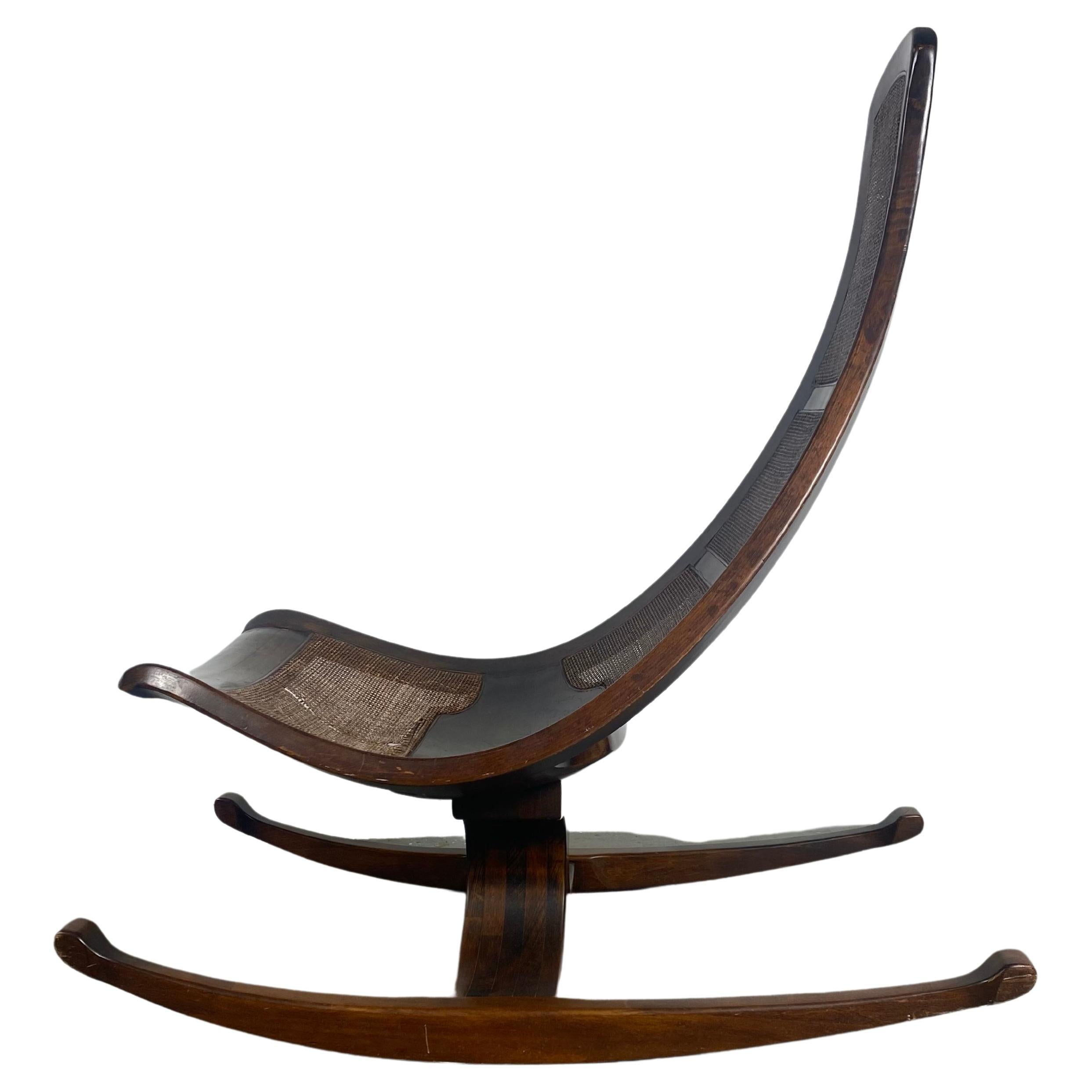 Mexican Spanish Style Rocking Chair Venadillo Wood and Leather c.1940 ...