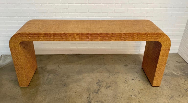Cane Wrapped Console Table at 1stDibs | wood and cane console table ...