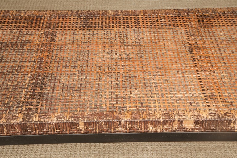 Caned Dining Table by Danny Ho Fong for Tropi-cal in Iron and Rattan, c ...