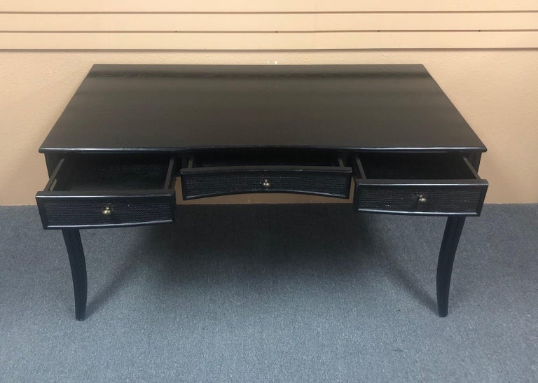 Caned Three-Drawer Writing Desk by Barbara Barry for McGuire at 1stDibs ...