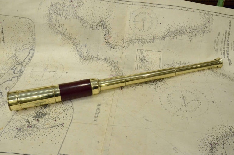 Brass and Wood Marine Spyglass With 3 Extensions England 1850s For Sale ...