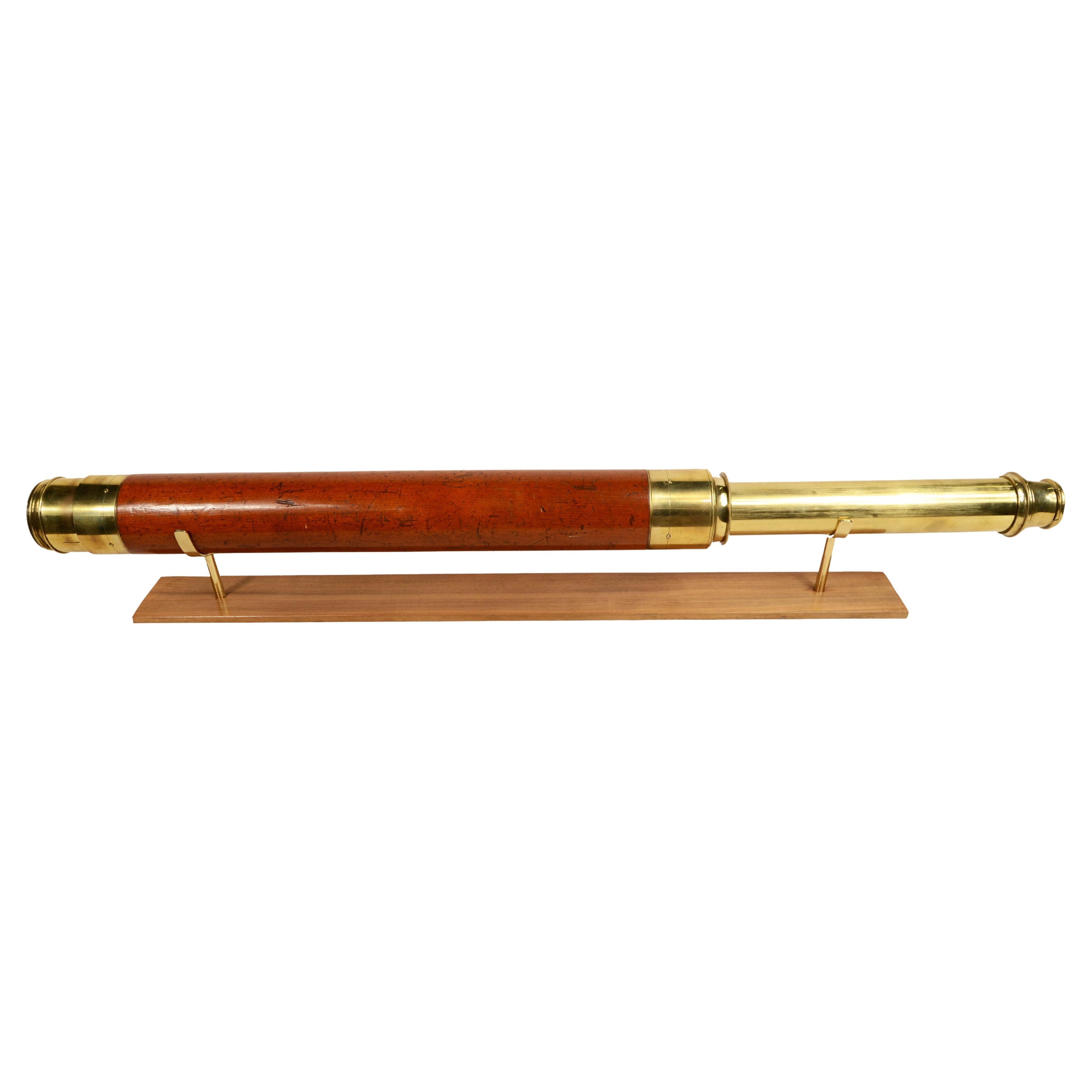 Brass telescope with mahogany wood handle mid-19th century For Sale at ...