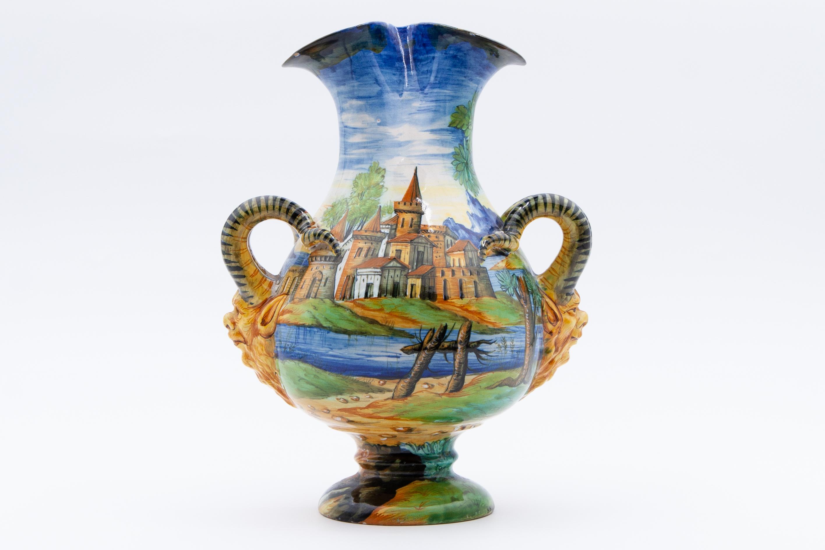 Cantagalli Italian Renaissance Revival Maiolica Vase, circa 1890 For ...