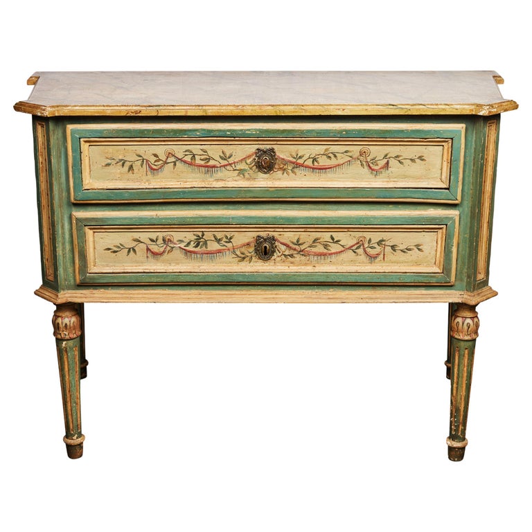 Canted Corner, Painted Venetian Commode For Sale at 1stDibs