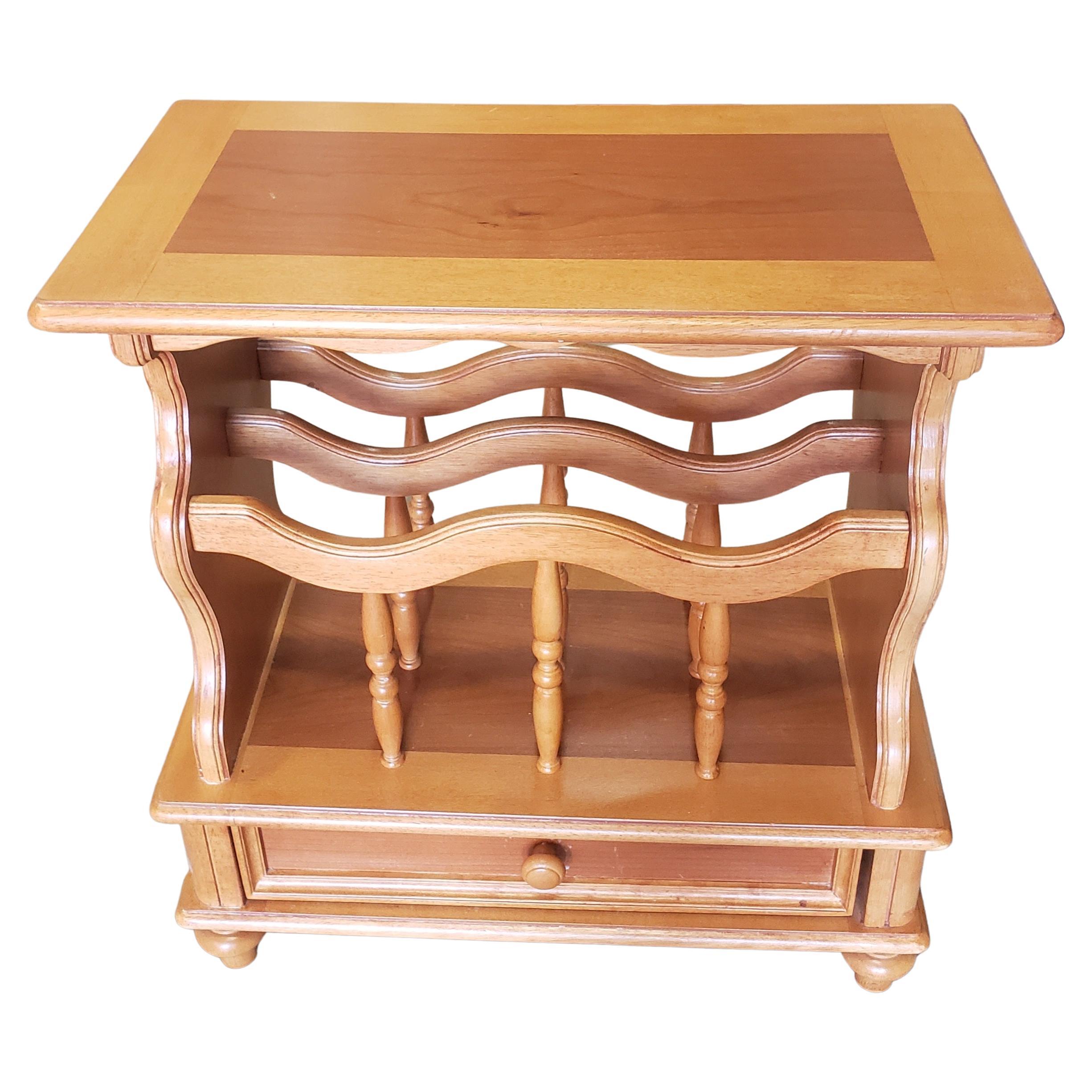 Vintage 3 Drawers Oak End Tables with Magazine Racks, a Pair For Sale ...