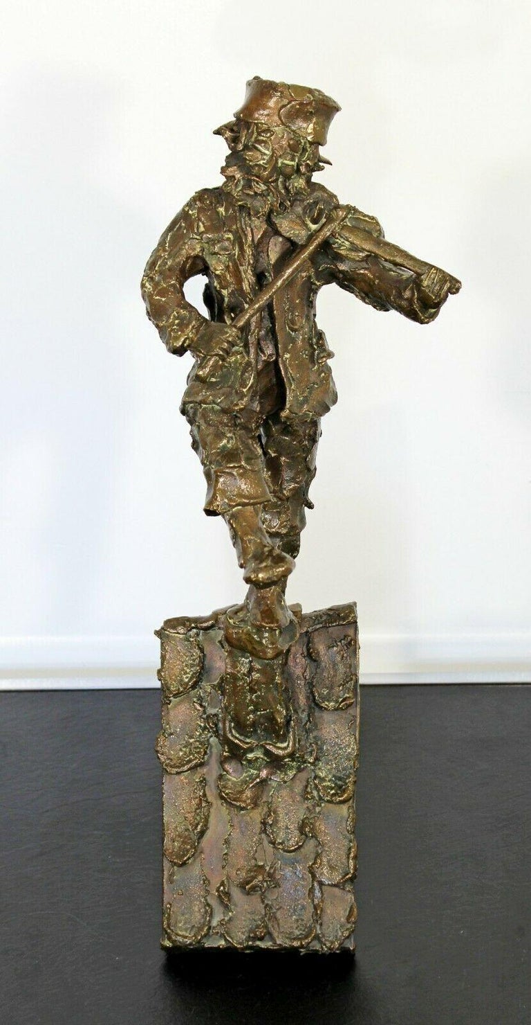 Cantilever Bronze Fiddler on the Roof Table Sculpture Signed Monyo at ...
