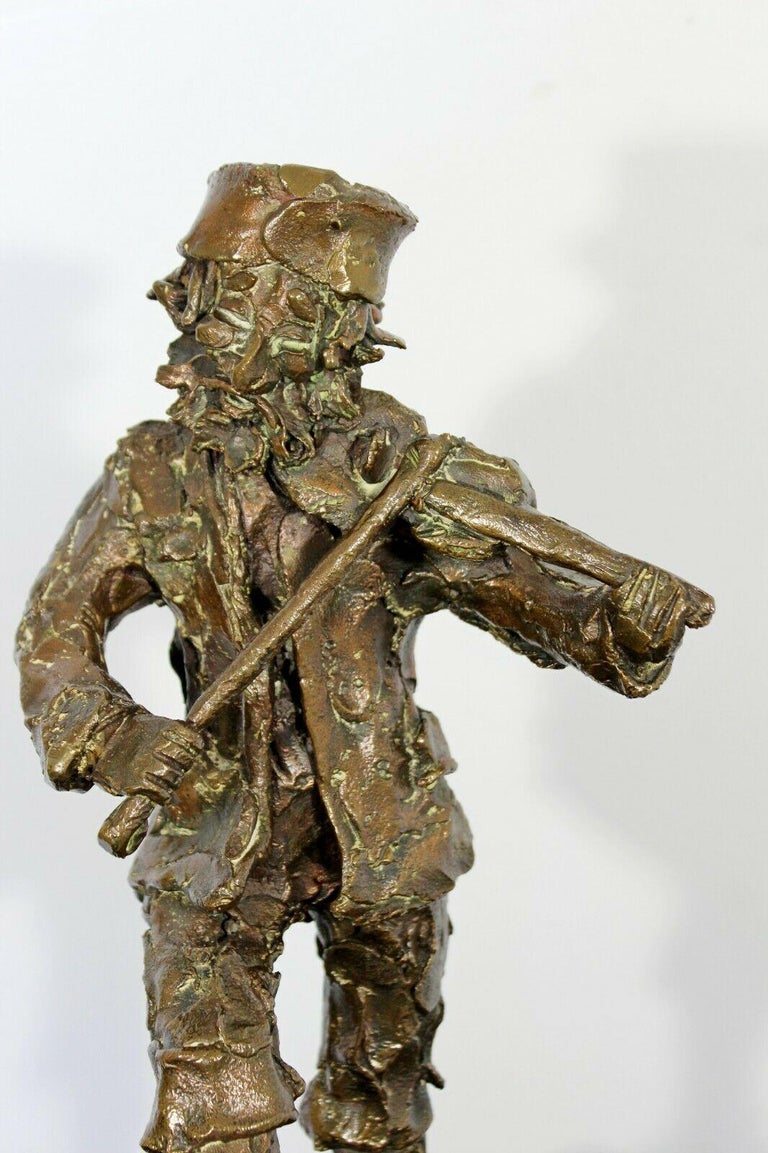 Cantilever Bronze Fiddler on the Roof Table Sculpture Signed Monyo at ...