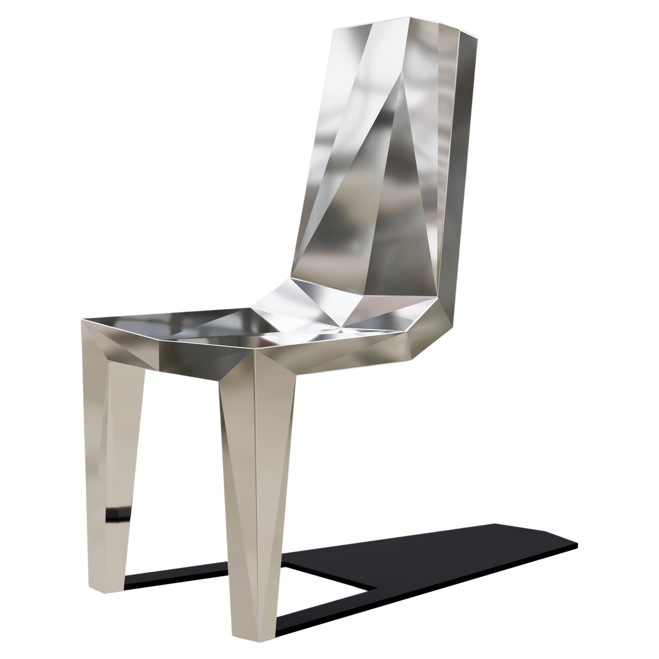 Cantilevered 'Shadow Chair' in Mirror-Polished Stainless Steel For Sale ...