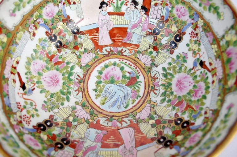 Canton Porcelain Punch Bowl Standing on Chiseled Gilt, circa 1880 at ...