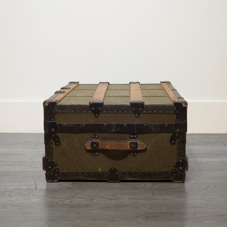 Canvas and Wood Cabin Trunk, circa 1875 For Sale at 1stDibs