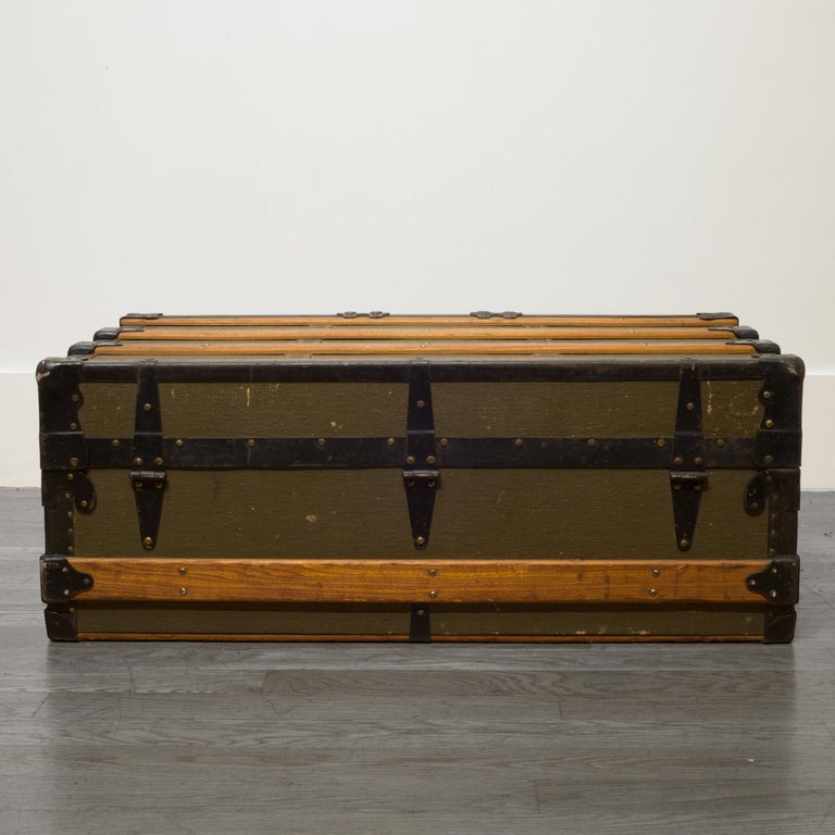Canvas and Wood Cabin Trunk, circa 1875 For Sale at 1stDibs