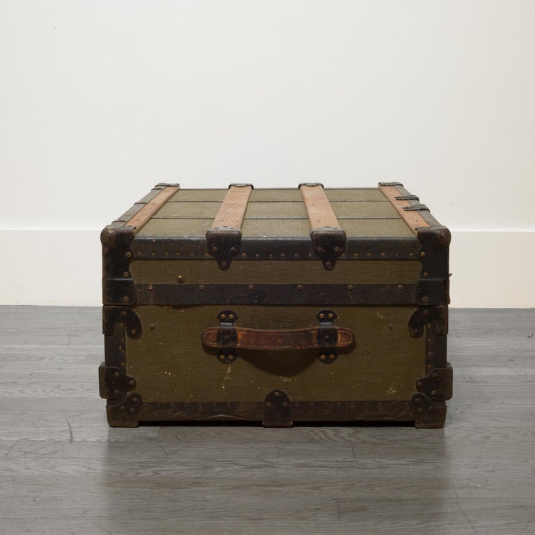 Canvas and Wood Cabin Trunk, circa 1875 For Sale at 1stDibs