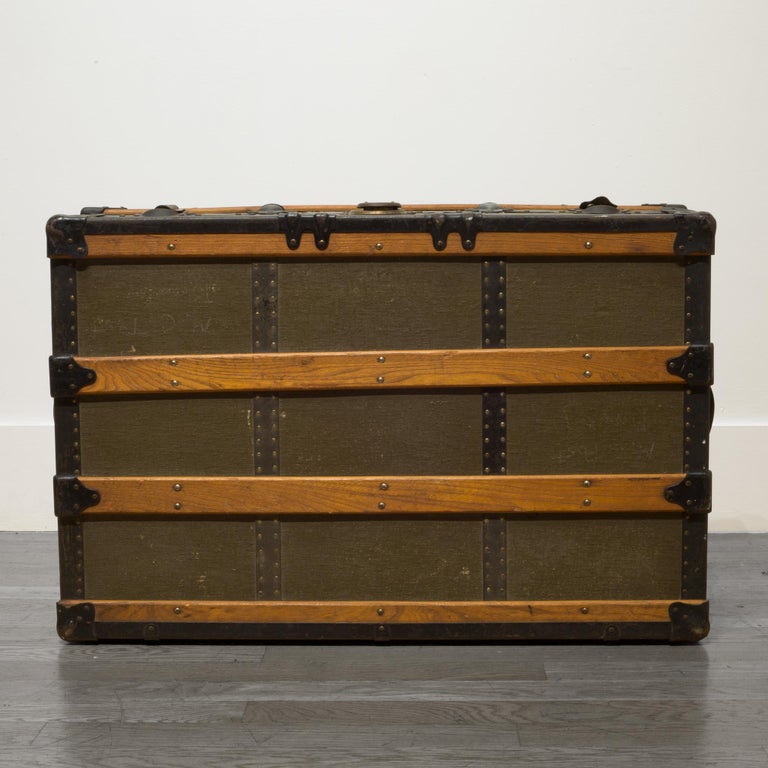 Canvas and Wood Cabin Trunk, circa 1875 For Sale at 1stDibs