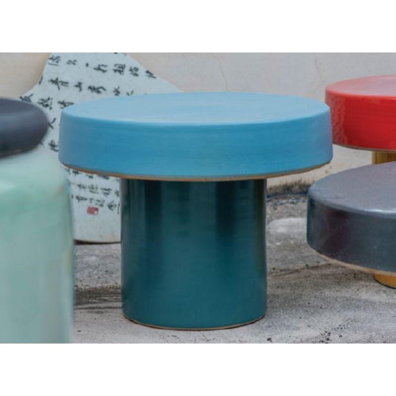Cap Low Table with Red and Yellow Glazes by WL CERAMICS For Sale at 1stDibs
