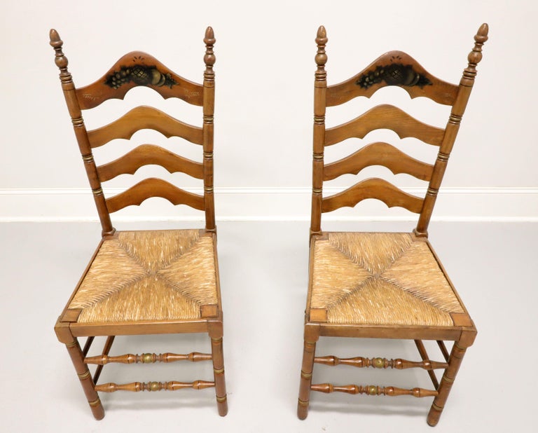 CAPE ANN CHAIRS Maple Ladder Back Dining Side Chairs with Rush Seats ...