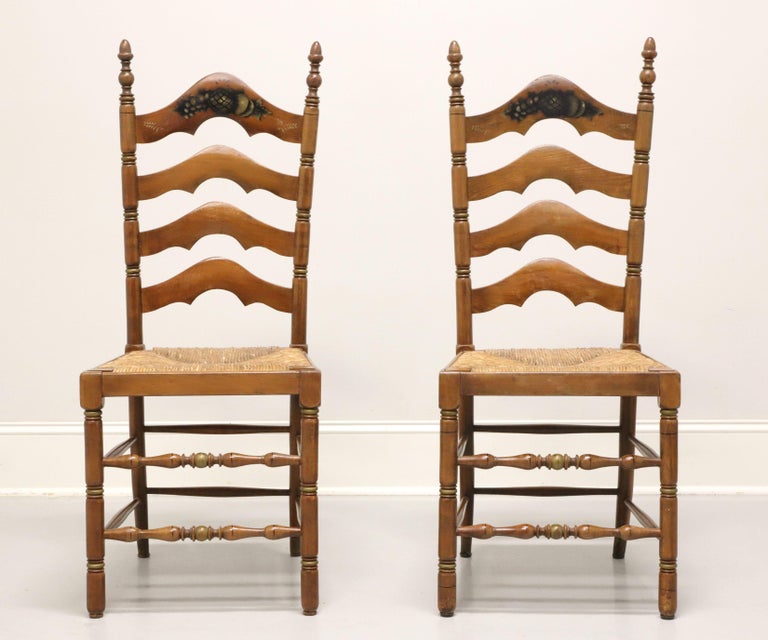 CAPE ANN CHAIRS Maple Ladder Back Dining Side Chairs with Rush Seats ...