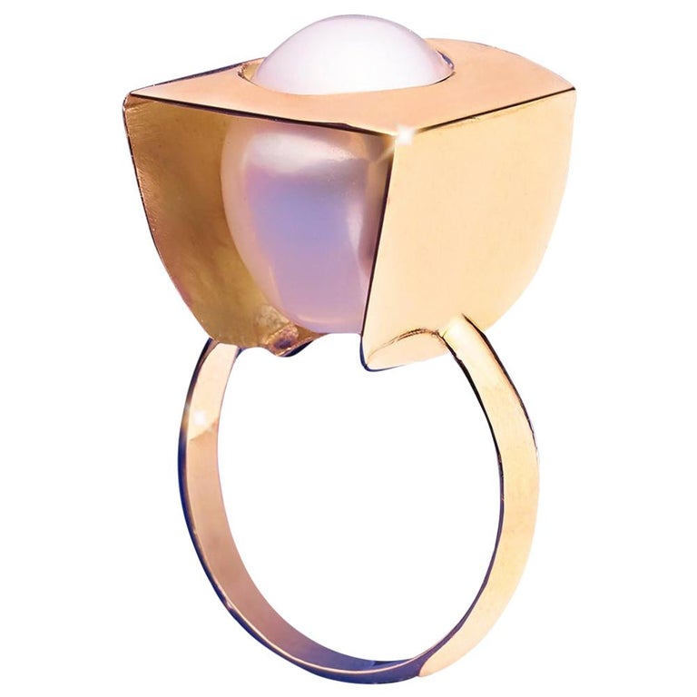 Customizable Capitaine, Pearl, Yellow Gold, Cocktail Ring For Sale at ...