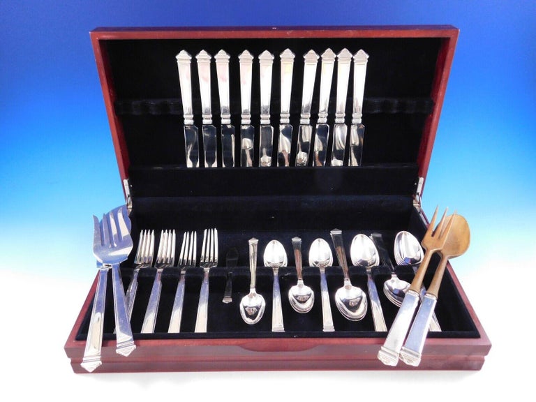 Legend by Fortunoff Italy Sterling Silver Flatware Set Service Dinner ...