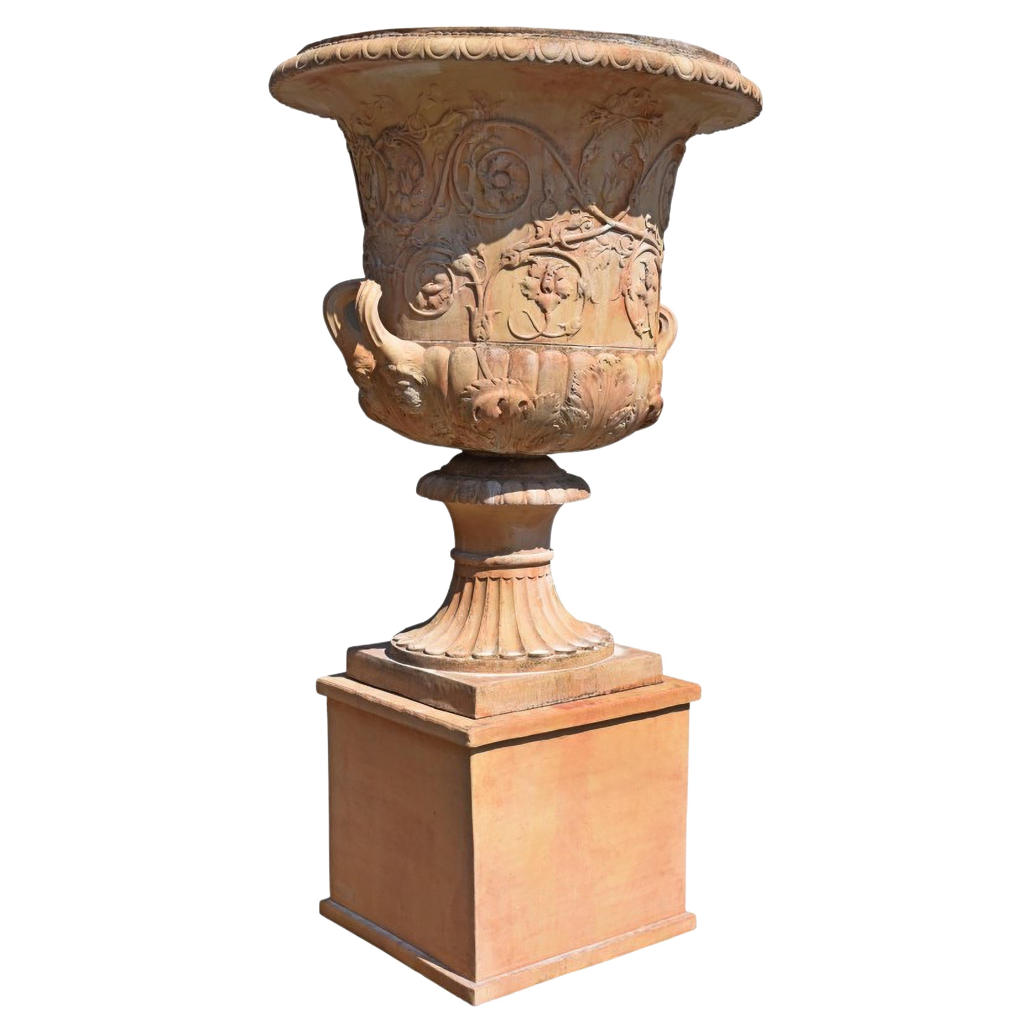 Conical Empire Vase, Tuscan Terracotta, 20th Century For Sale at 1stDibs