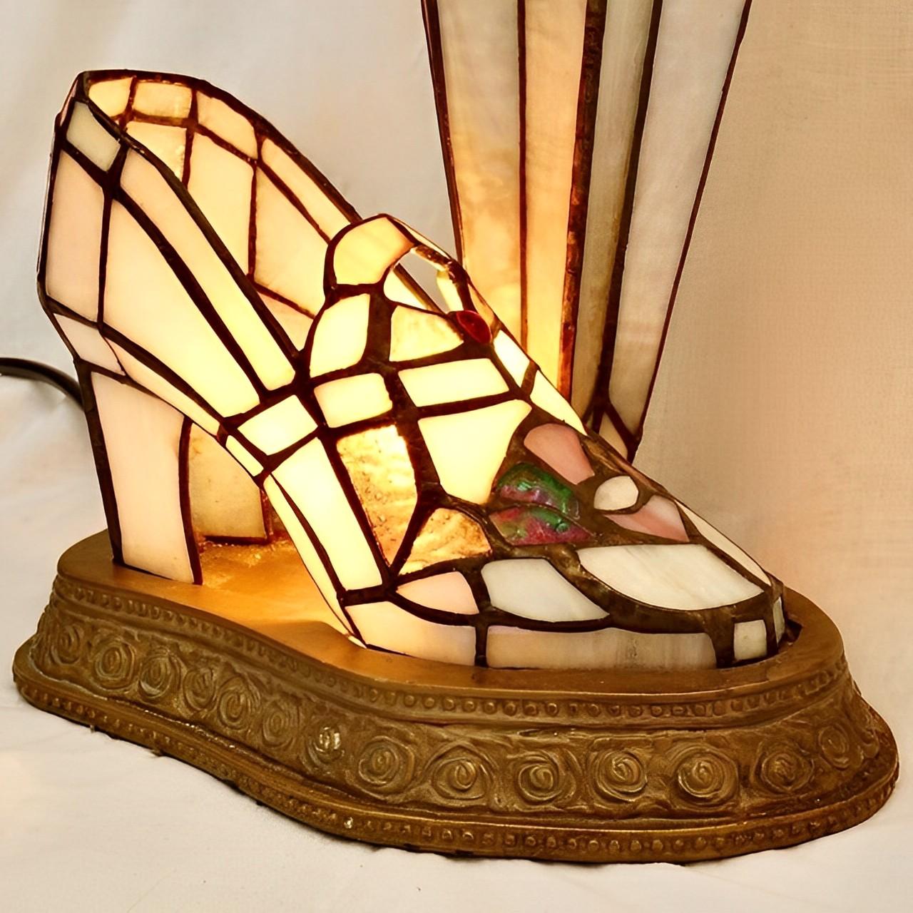 Capiz Mother of Pearl Hat Umbrella and Shoe Table Lamp circa 1970s For ...