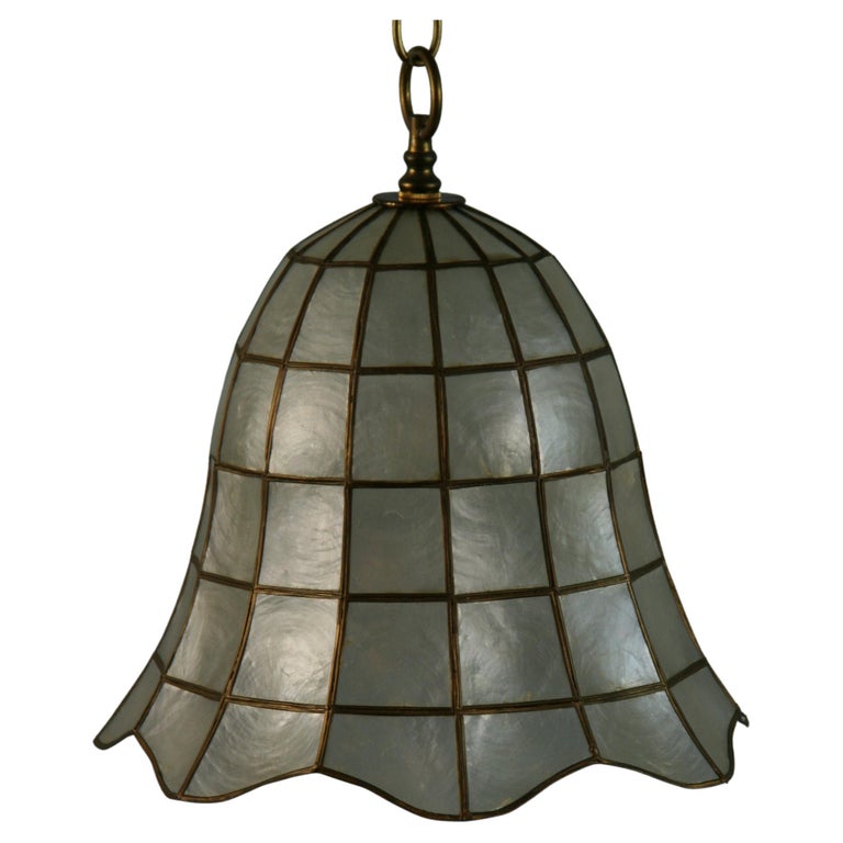 Capiz Shell Bell Pendant at 1stDibs | capiz honeycomb pendant