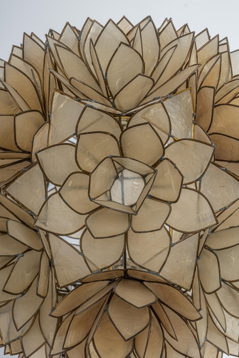 Capiz Shell Lotus Ball Table Light Germany, 1960s For Sale at 1stDibs