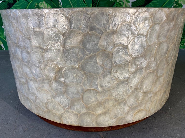 Capiz Shell Round Coffee Table at 1stDibs | capiz table, capiz shell ...