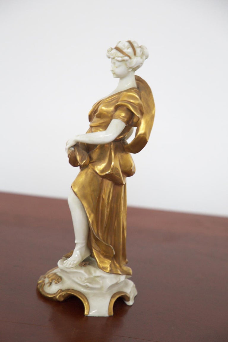 Capodimonte Gold Ceramic Statuette 'Aries' For Sale at 1stDibs