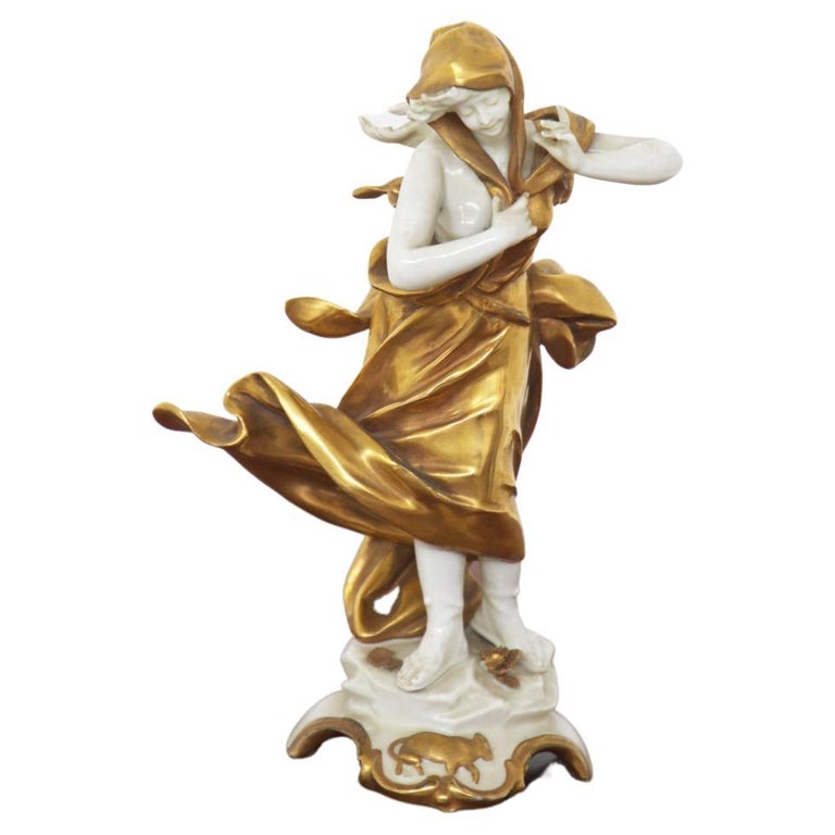 Capodimonte Gold Ceramic Statuette 'Taurus’ For Sale at 1stDibs