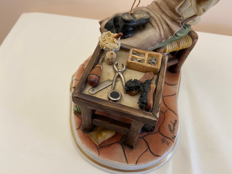Capodimonte Porcelain Statuette By "Cortese", "The Shoemaker" For Sale ...