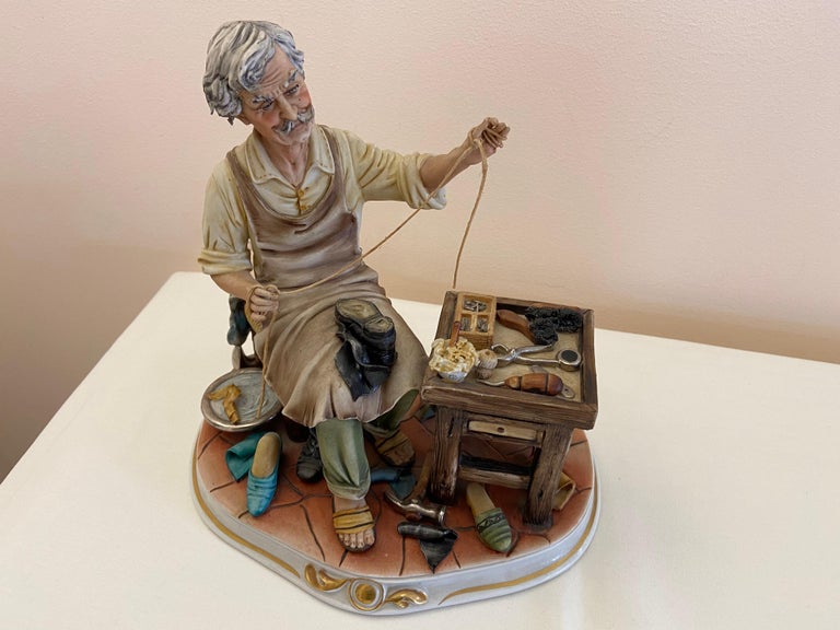 Capodimonte Porcelain Statuette By "Cortese", "The Shoemaker" For Sale ...