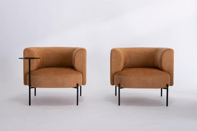 Capper Lounge Chair with Metal Base by Phase Design, 'Black or White ...