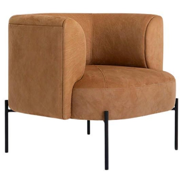 Capper Lounge Chair with Metal Base by Phase Design, 'Black or White ...
