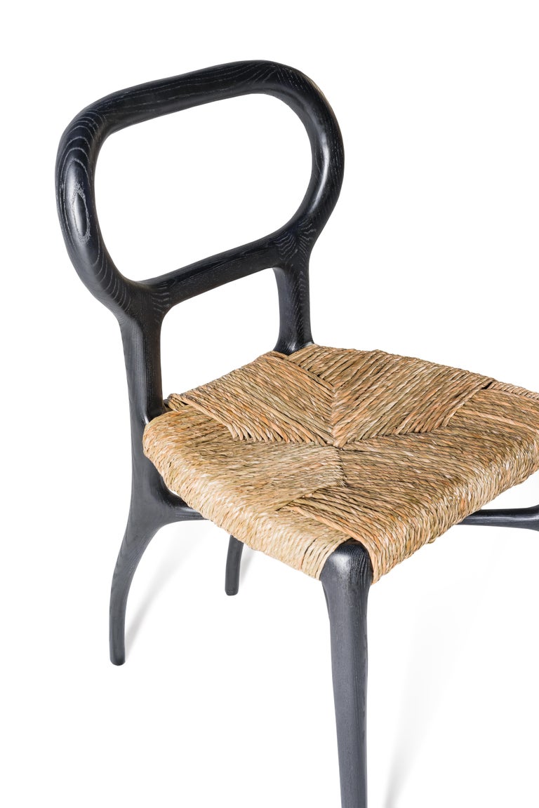 Capriol Dining Chair, Black Version with Seagrass Seat, Designed by ...