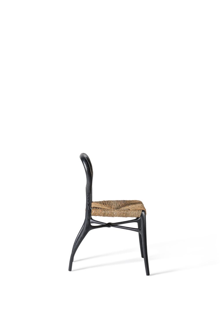 Capriol Dining Chair, Black Version with Seagrass Seat, Designed by ...