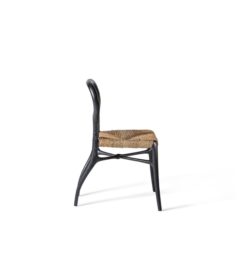 Capriol Dining Chair, Black Version with Seagrass Seat, Designed by ...