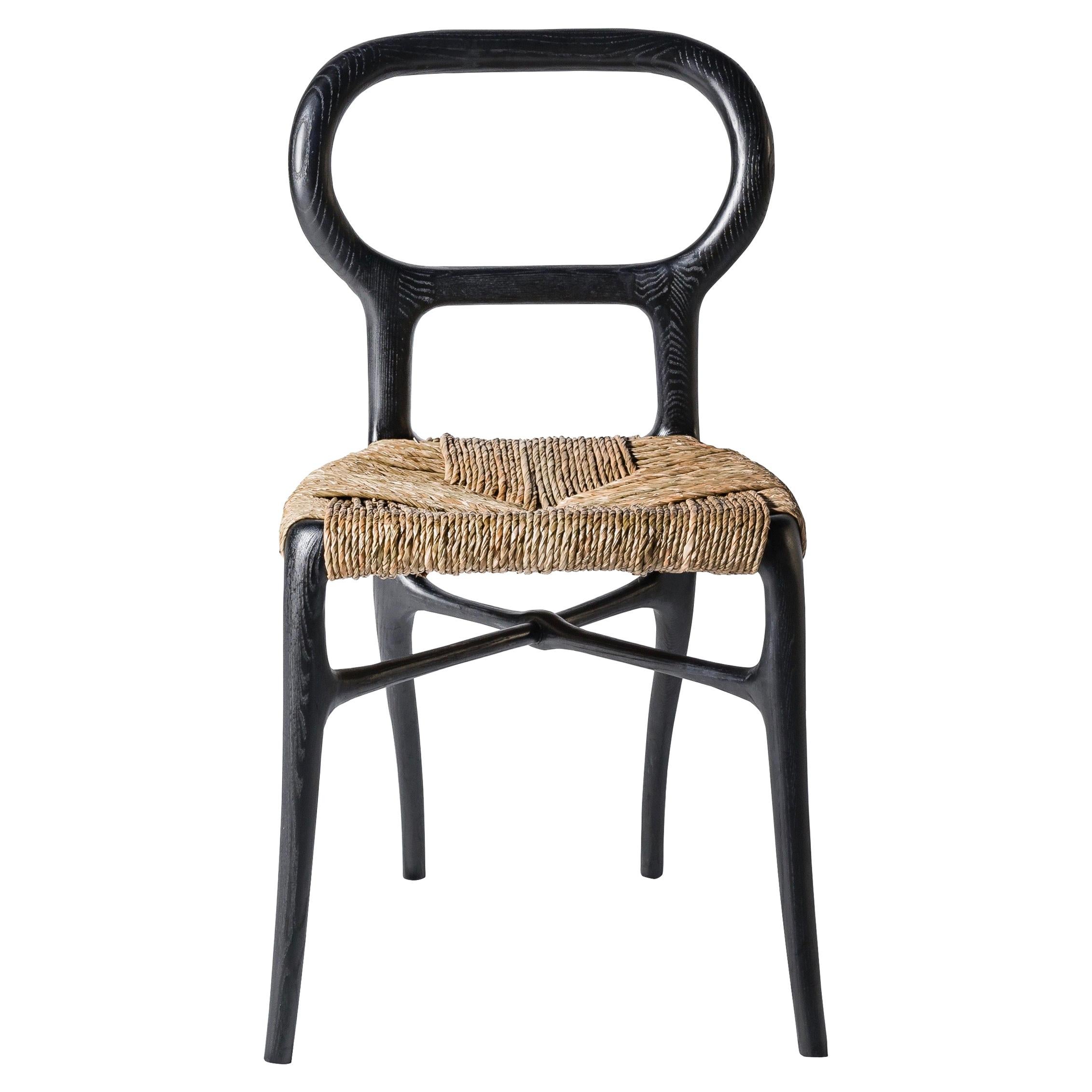 Capriol Dining Chair in Natural Walnut Frame, Leather Seat, by Nigel ...