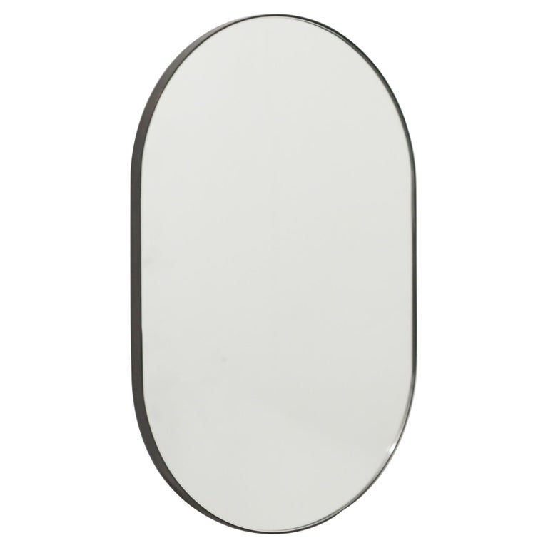 Capsula Capsule shaped Modern Bespoke Mirror with Patina Frame, 1118 x ...