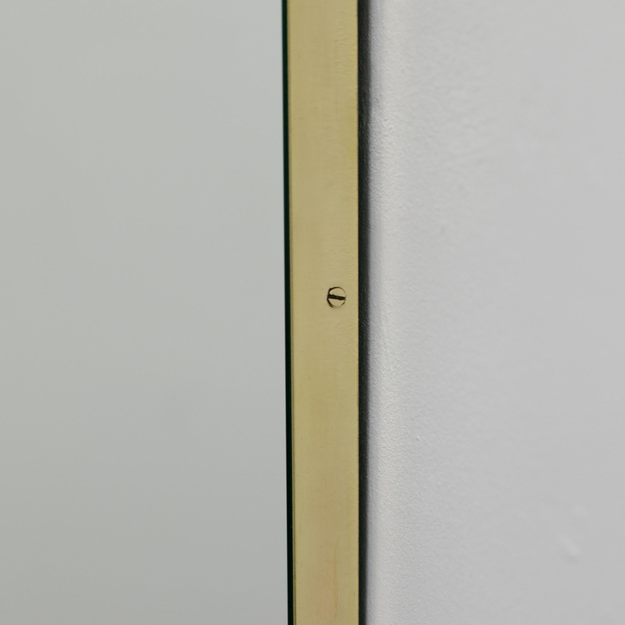 Capsula Capsule Pill Shaped Elegant Narrow Mirror with Brass Frame, XL ...