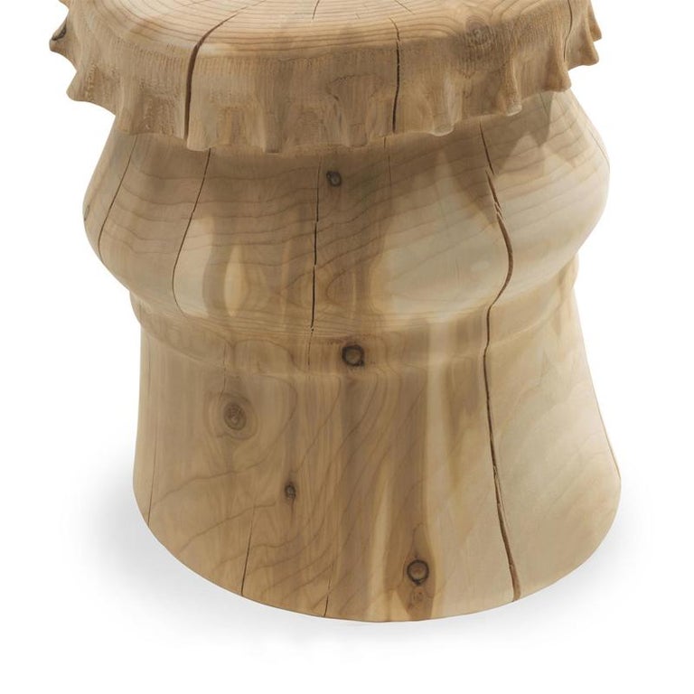 Capsule Cedar Stool in Solid Cedar Wood at 1stDibs