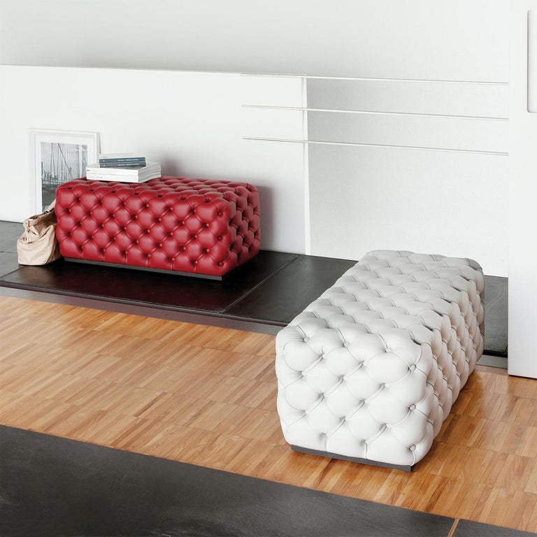 Captain Bench with Genuine Capitone Leather For Sale at 1stDibs