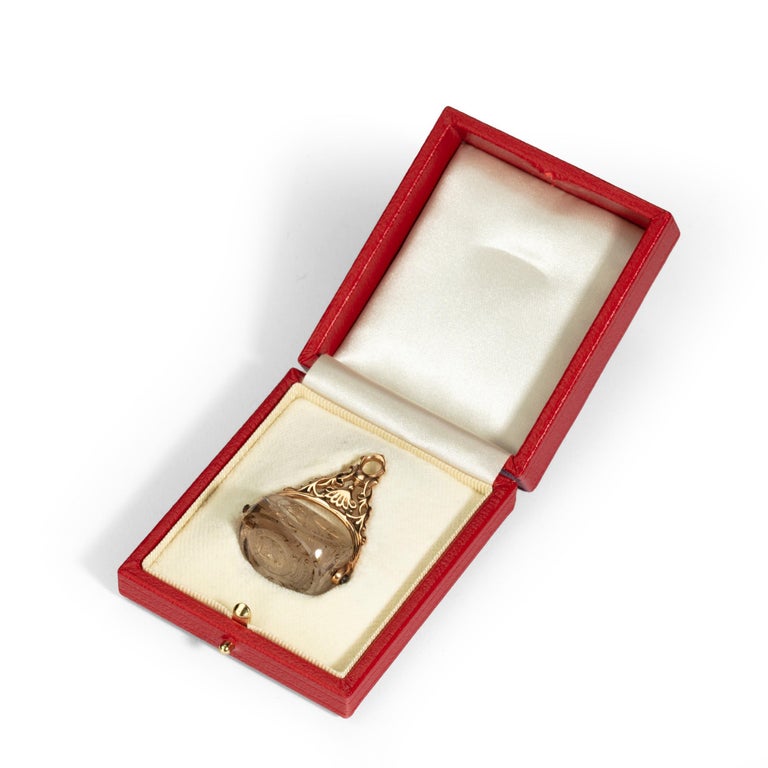 Captain Hood’s Gold and Hardstone Armorial Fob Seal For Sale at 1stDibs