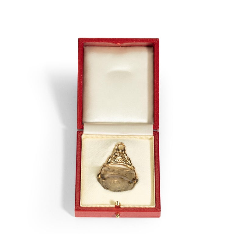 Captain Hood’s Gold and Hardstone Armorial Fob Seal For Sale at 1stDibs